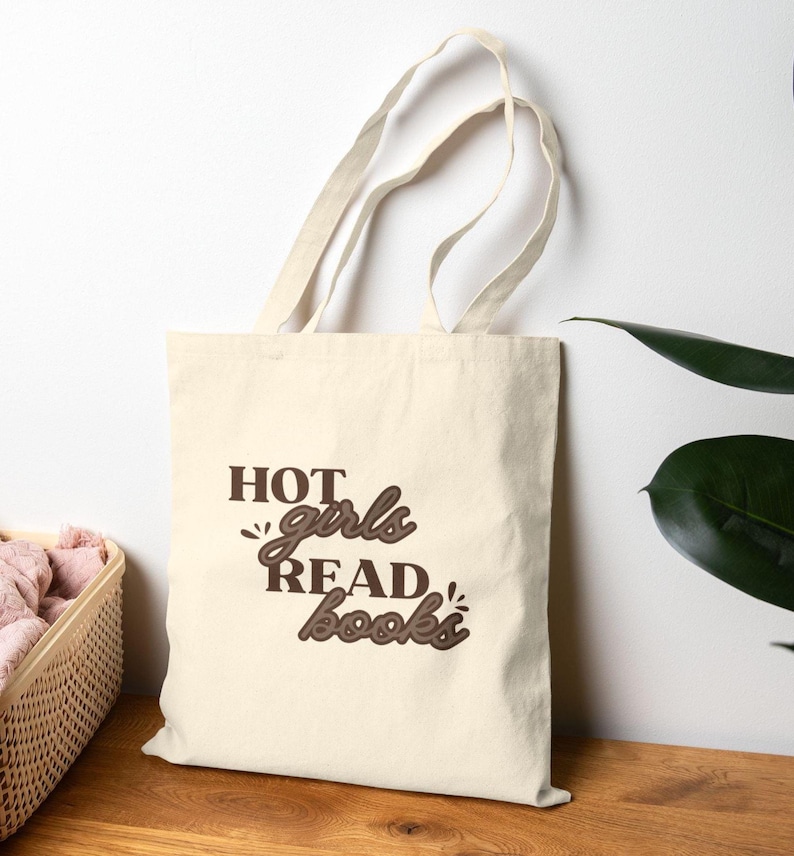 Hot Girls Read Books Tote | Bookish 100% Cotton Canvas Bag - Etsy