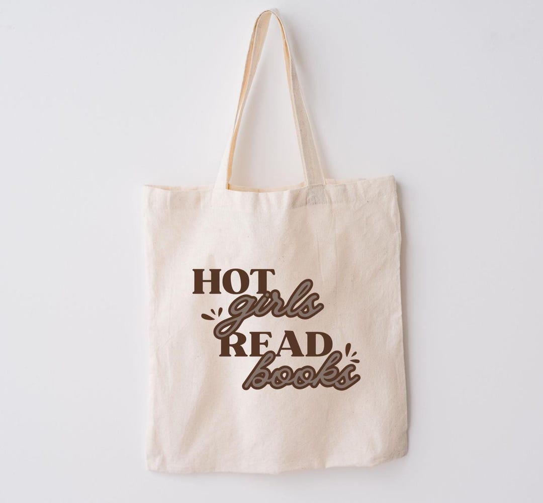 Hot Girls Read Books Tote | Bookish 100% Cotton Canvas Bag - Etsy