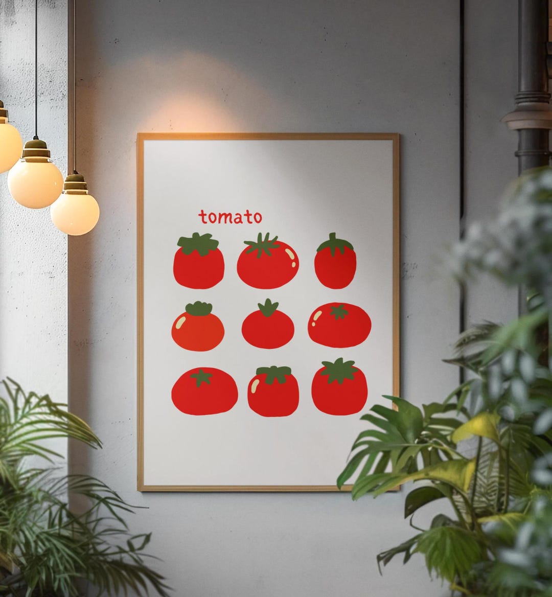 Tomato Print, Kitchen Wall Art, Tomato Poster, Food Print, Tomato Wall ...