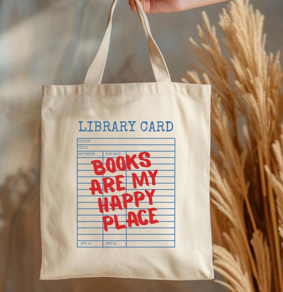Library Card Cotton Tote Bag, Book Lover Gift - Etsy