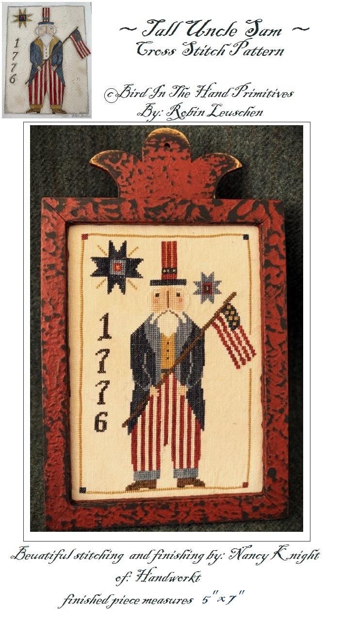 Tall Uncle Sam Cross Stitch Pattern - Etsy