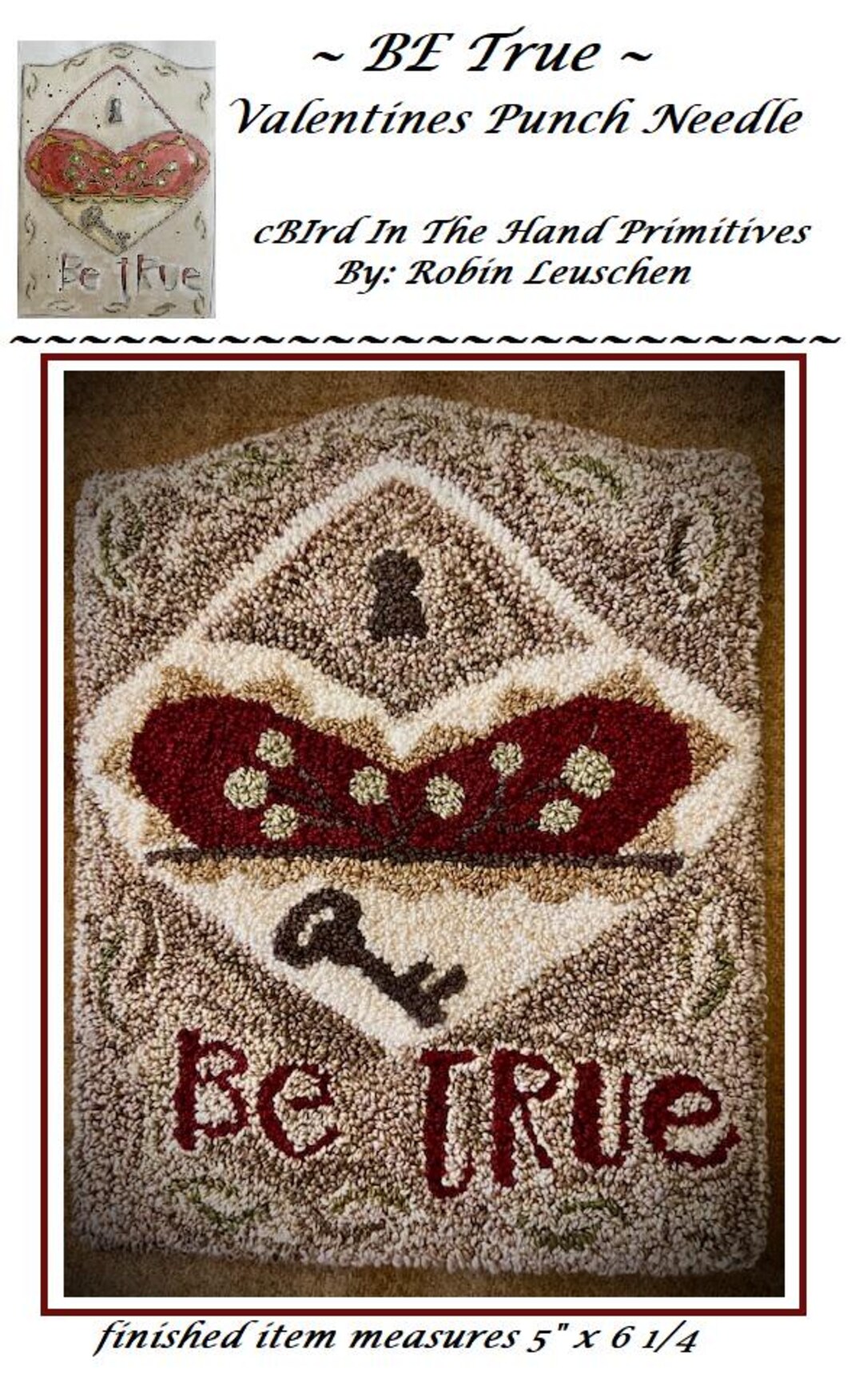 Be True Valentine Punch Needle Pattern - Etsy