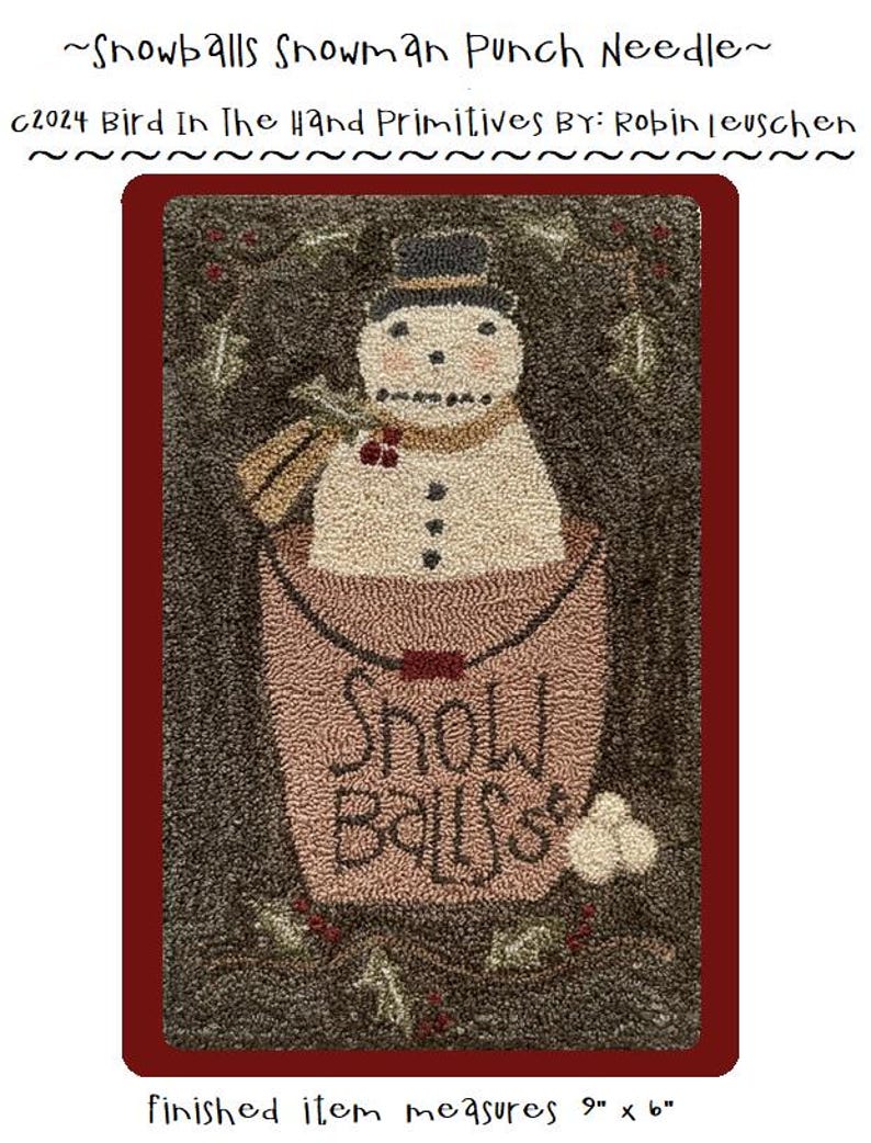 Snowballs Snowman Punch Needle Pattern - Etsy