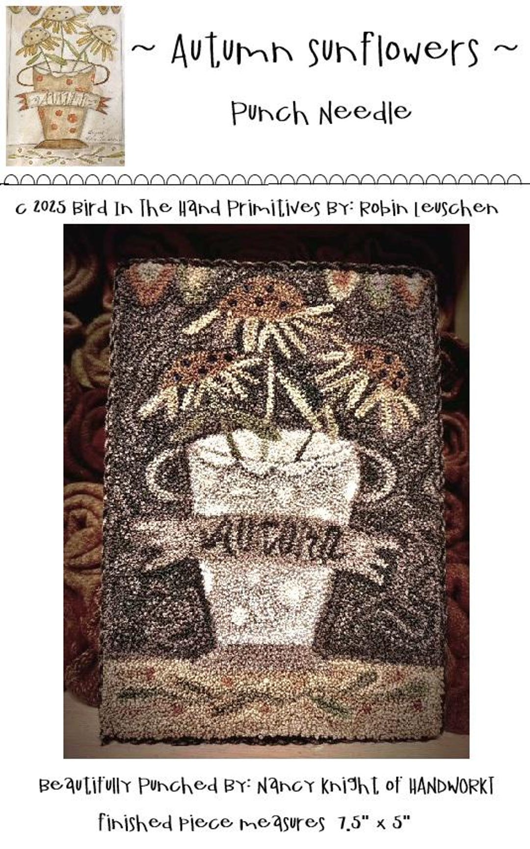 Autumn Sunflowers Punch Needle Pattern Digital - Etsy