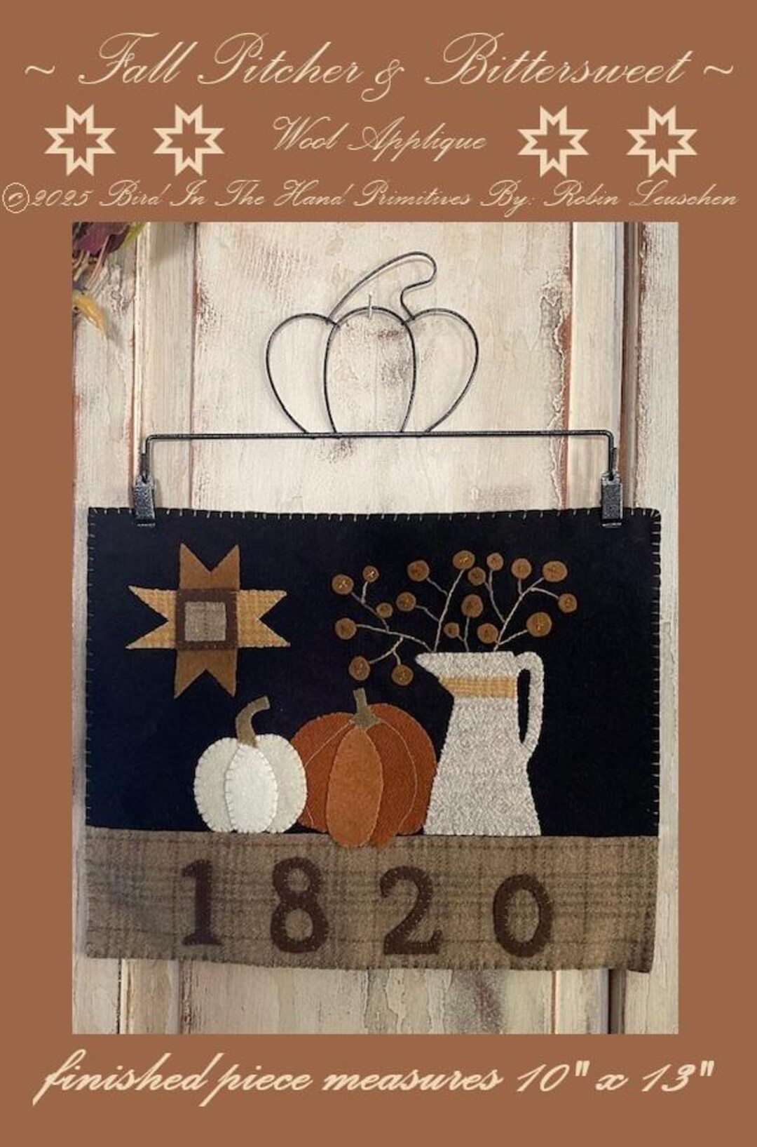 Fall Pitcher and Bittersweet Wool Applique Pattern Digital - Etsy
