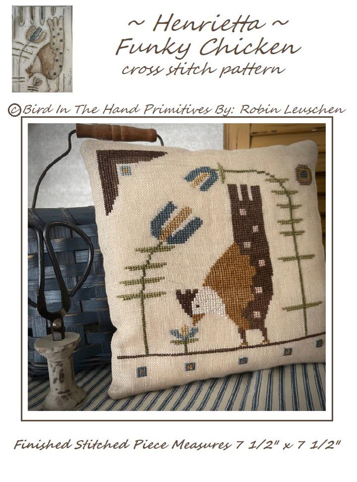 Henrietta Funky Chicken Cross Stitch Paper Pattern - Etsy
