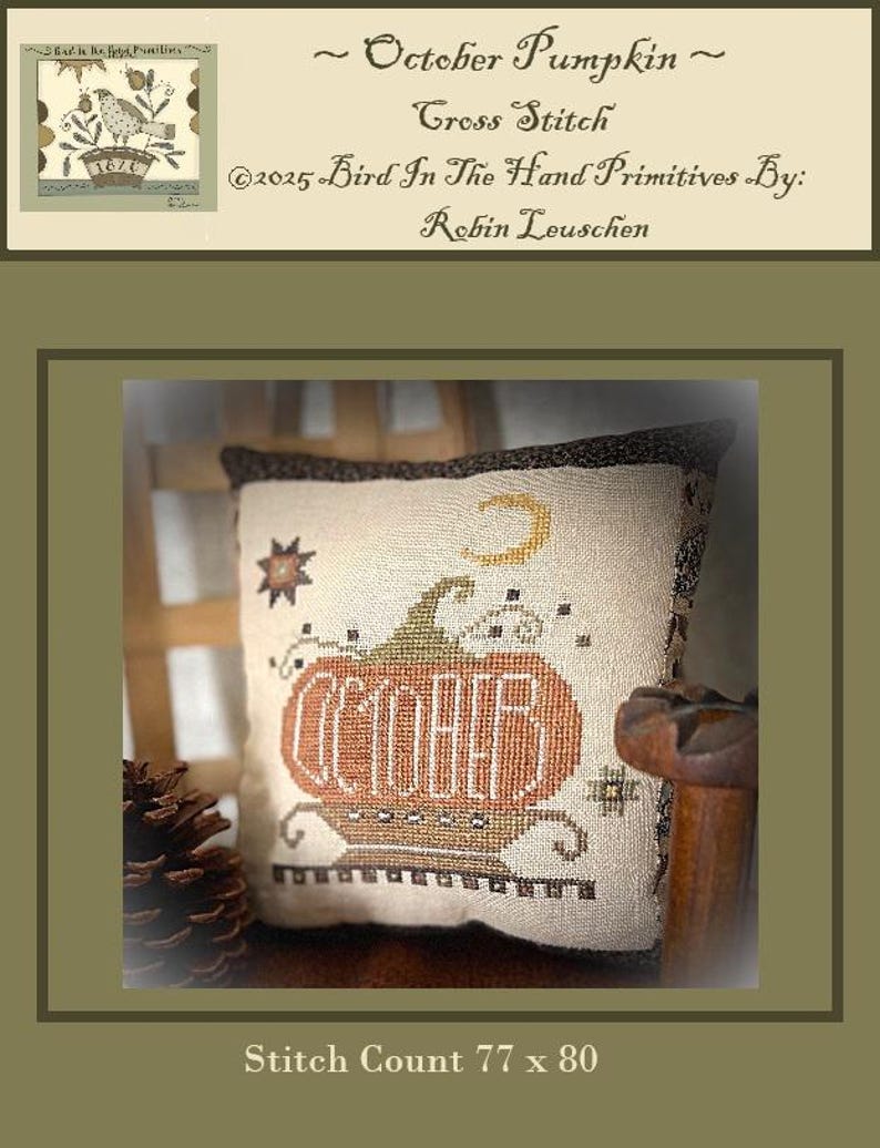 October Pumpkin Cross Stitch Digital Pattern - Etsy