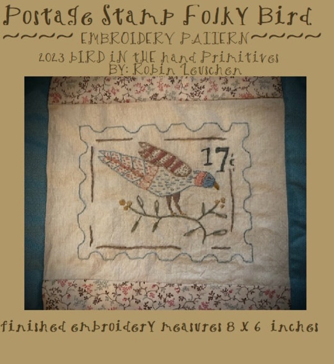 Postage Stamp Bird Embroidery Pattern - Etsy