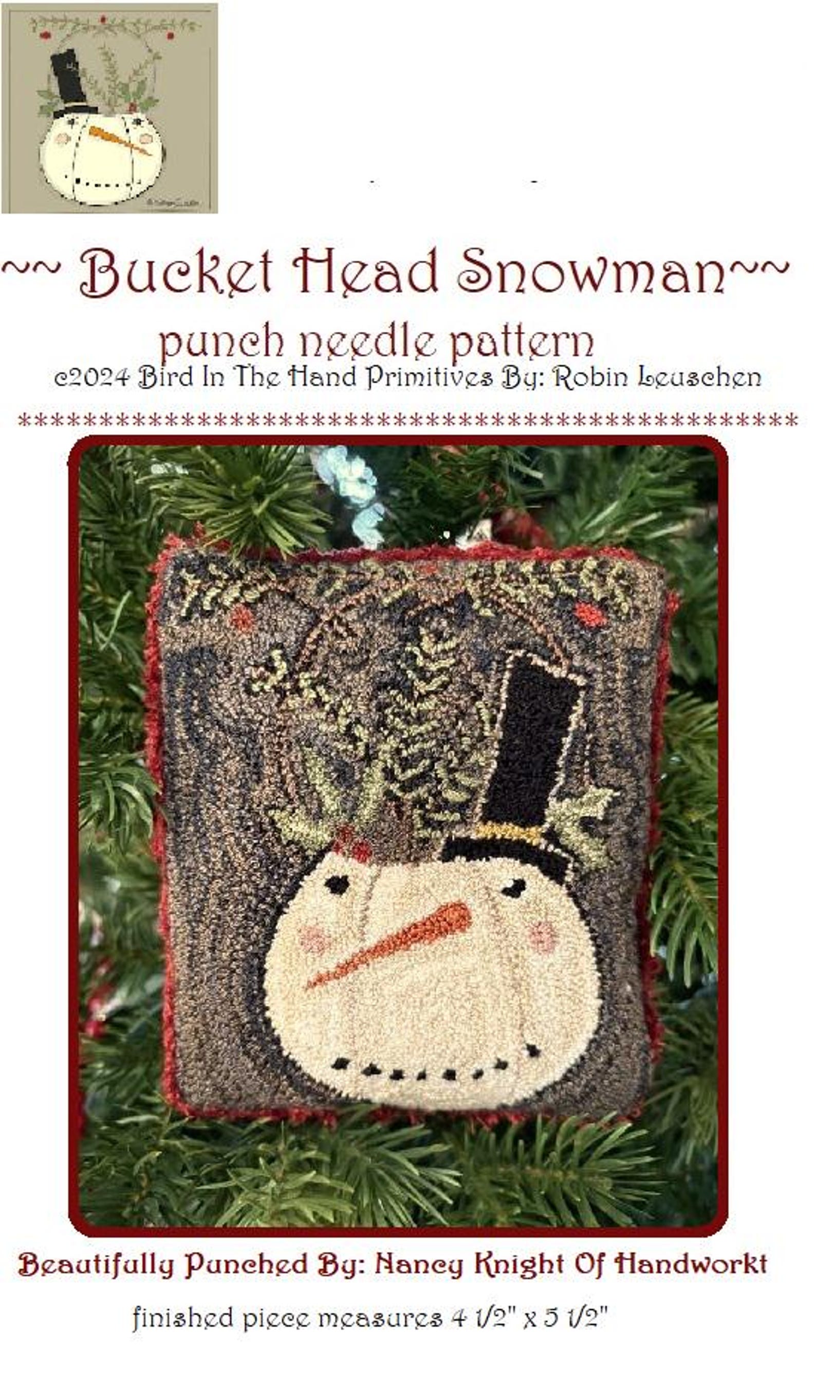Bucket Head Snowman Punch Needle Pattern - Etsy
