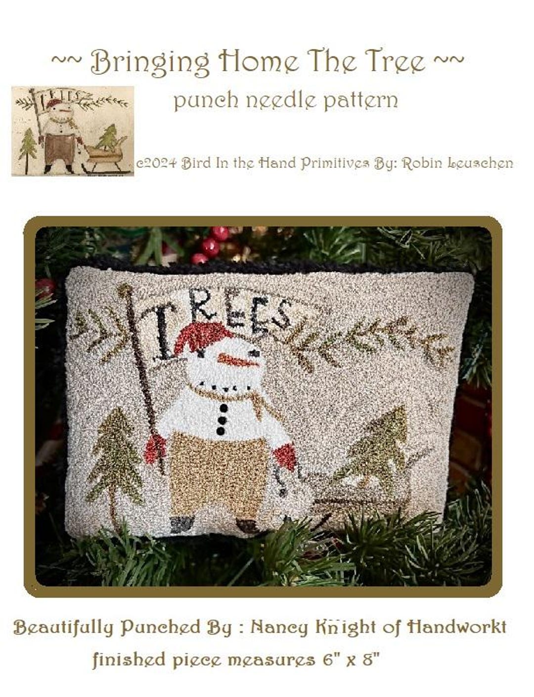 Bringing Home the Tree Punch Needle Pattern - Etsy