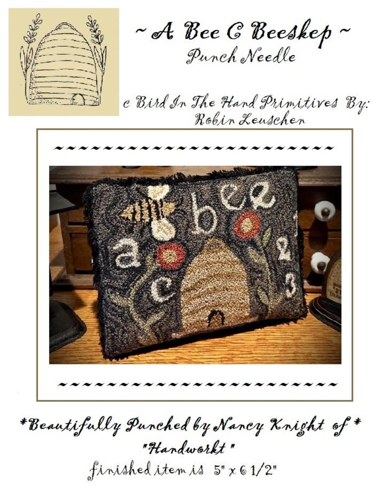 A Bee C Beeskep Punch Needle Pattern - Etsy