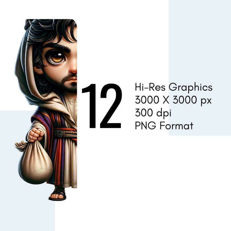 The 12 Apostles Realistic Clipart - Biblical Disciples Collection - Etsy