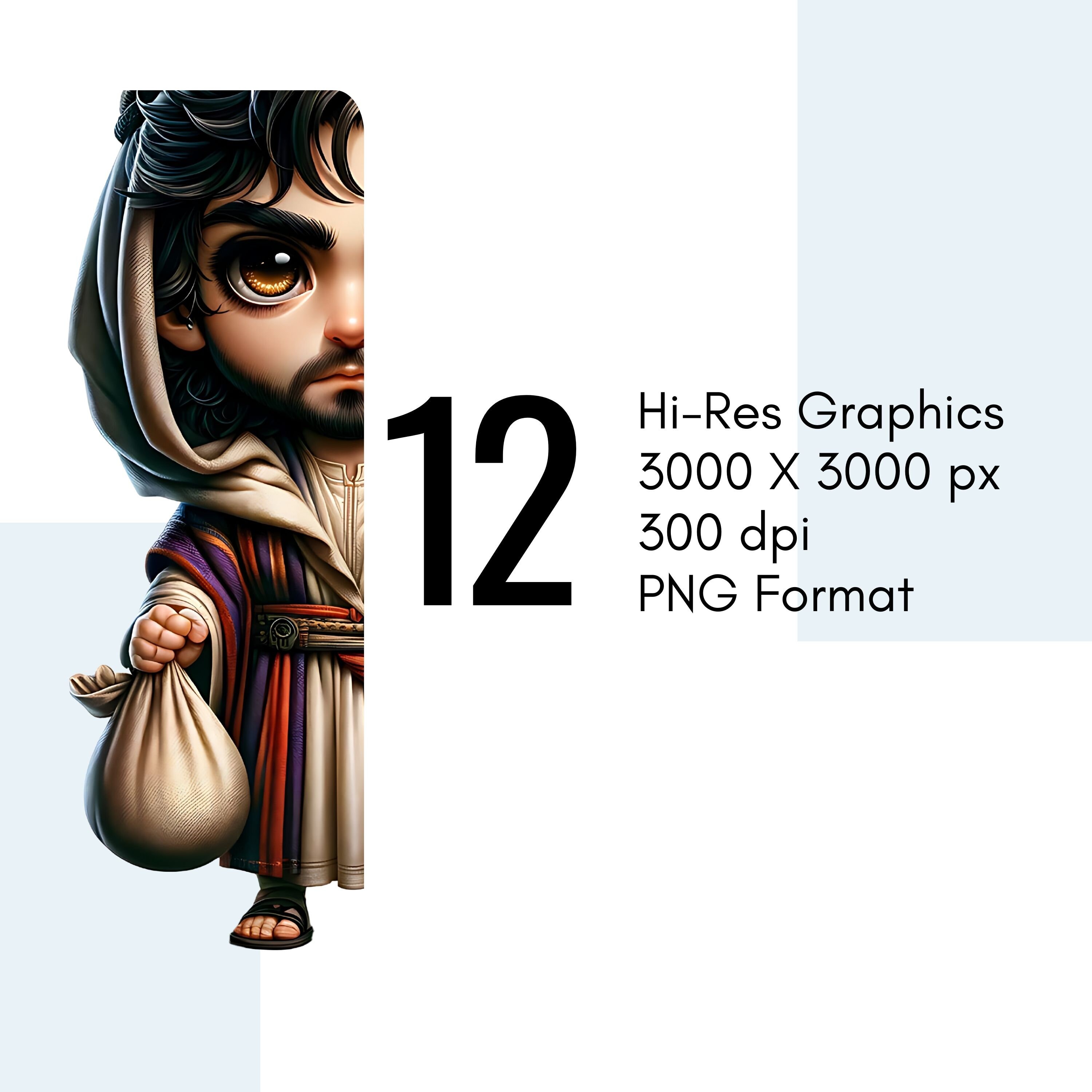 The 12 Apostles Realistic Clipart - Biblical Disciples Collection - Etsy