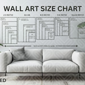 Wall Art Size Chart Mockup Bundle: Frame Ratio Guide (digital Download ...