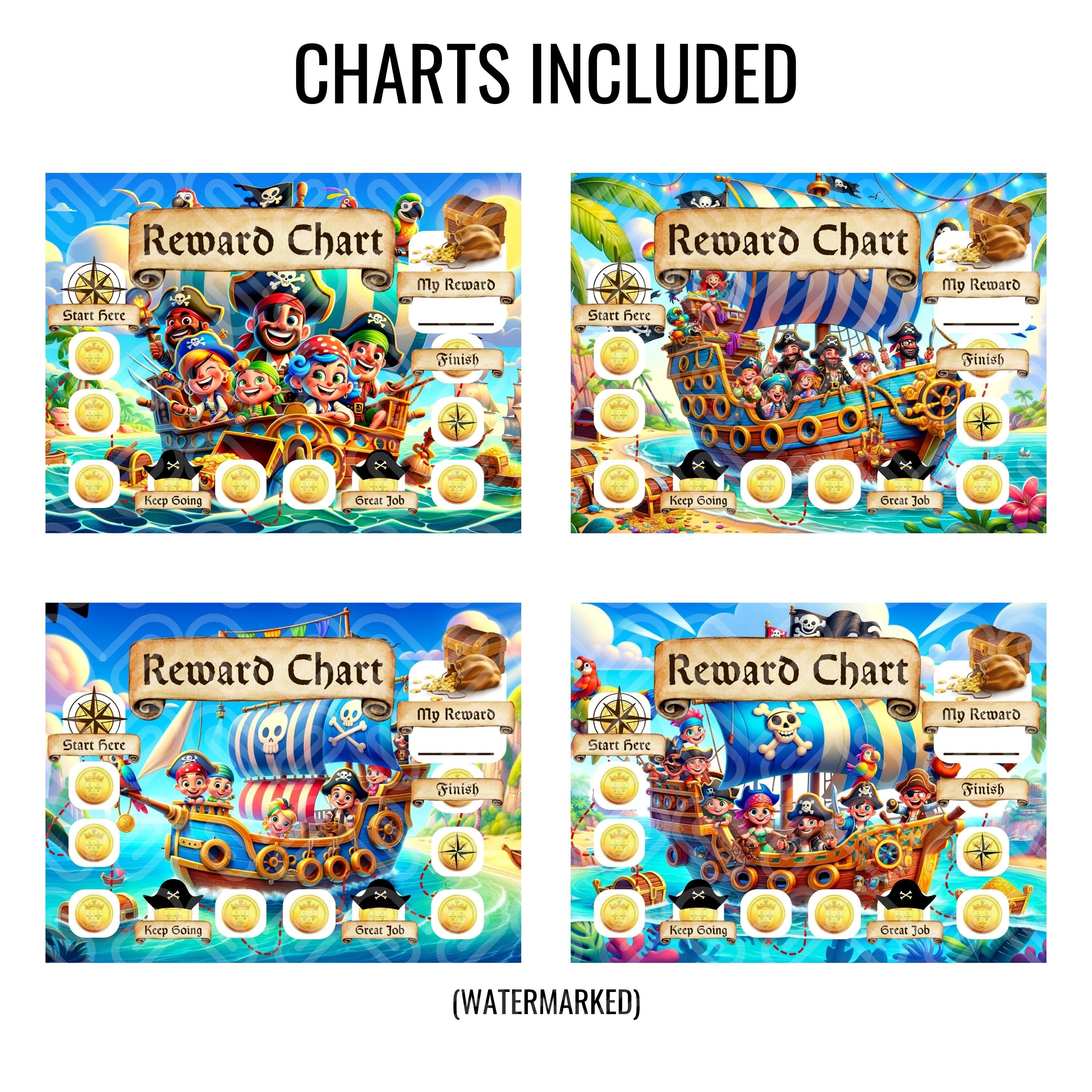 Pirate Reward Charts for Kids - 5 Unique Printable Reward Charts for ...