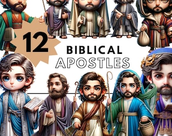 The 12 Apostles Realistic Clipart - Biblical Disciples Collection - Etsy