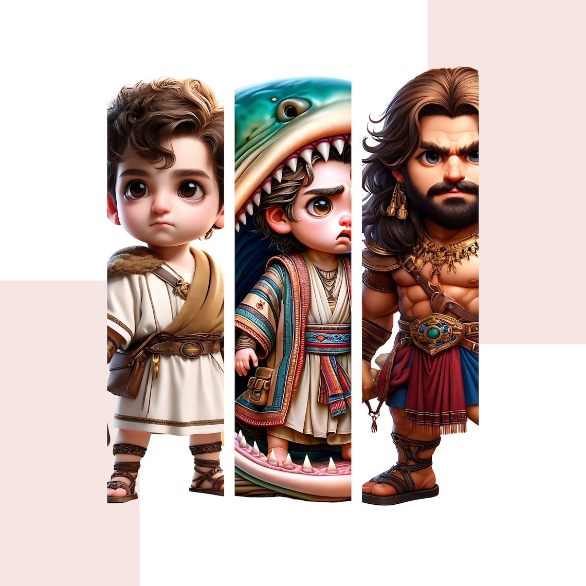 Realistic Bible Characters Clipart Set 2 - Sacred Figures Collection ...