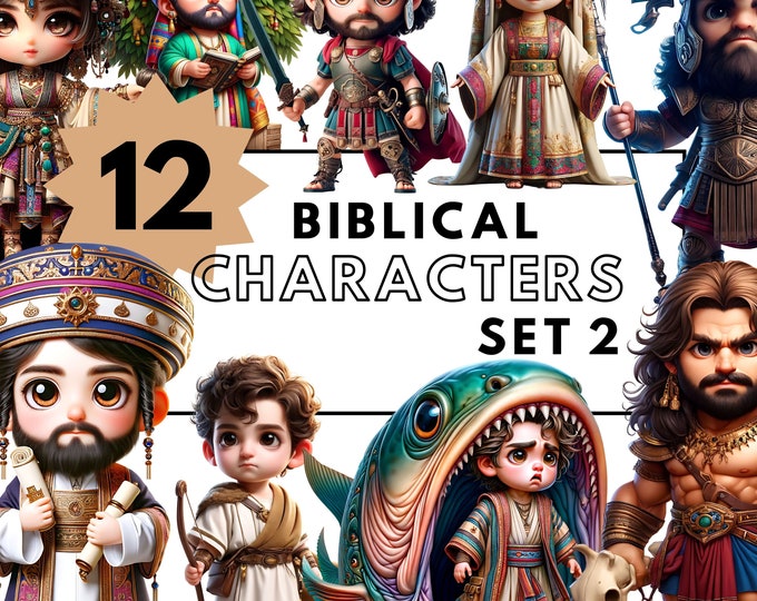 Realistic Bible Characters Clipart Set 2 - Sacred Figures Collection ...