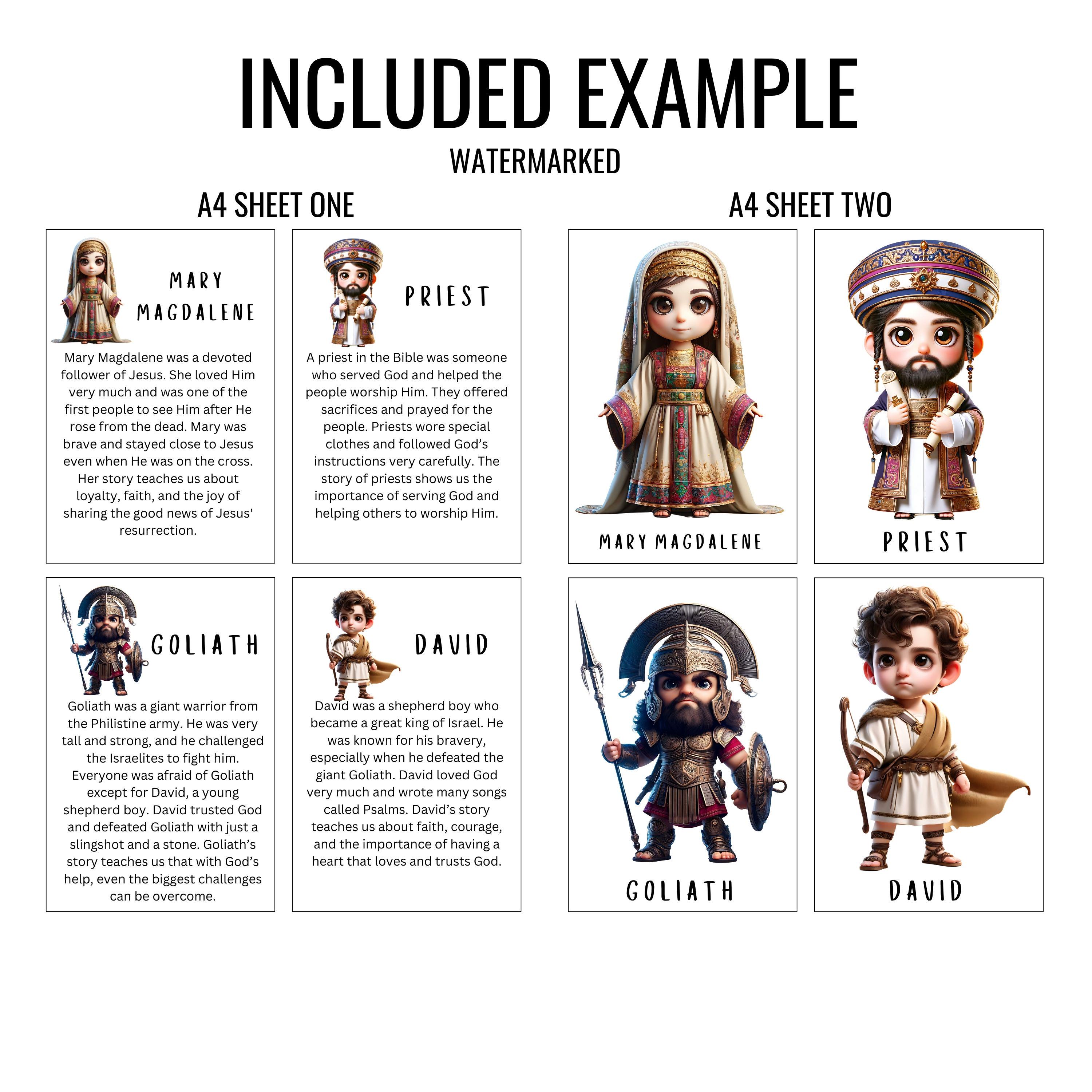 32 Biblical Character Flash Cards: Christian Learning (PDF). - Etsy
