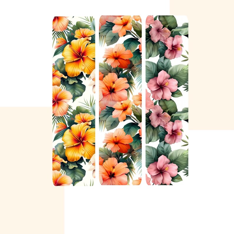 Hawaiian Flower Seamless Patterns – Tropical Hibiscus Digital Papers ...