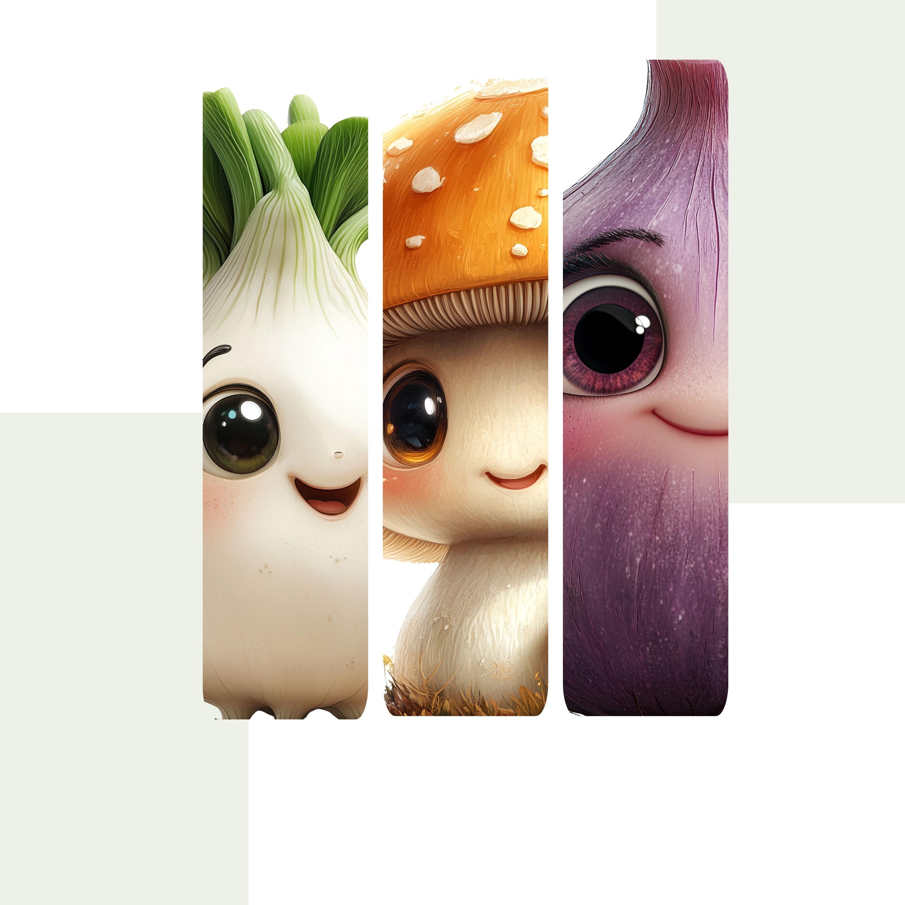Cute Vegetable Clip Art: Kawaii, Photorealistic Veggies (digital ...