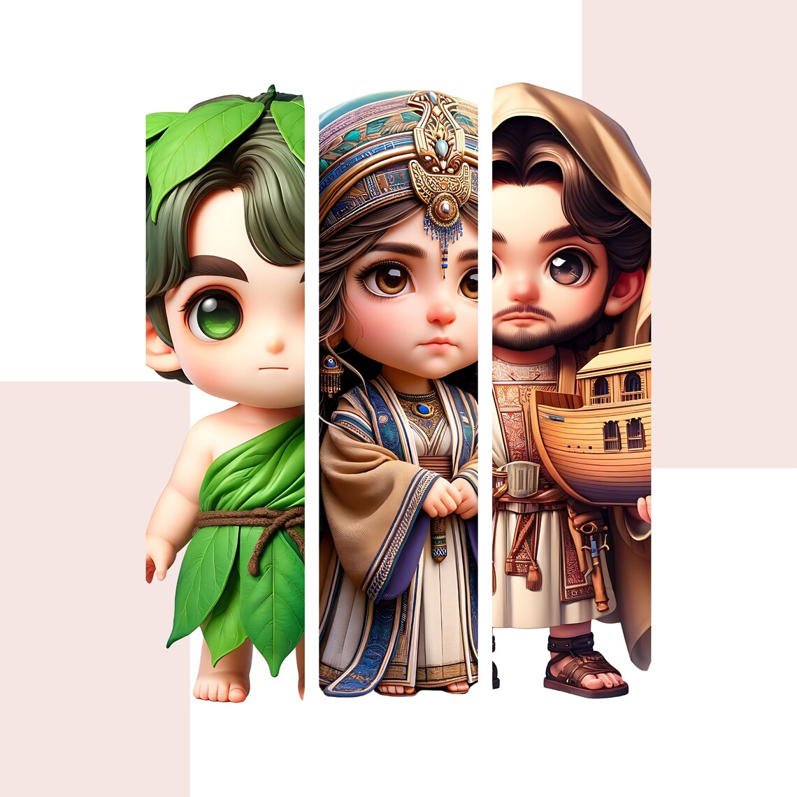 Realistic Biblical Characters Clipart - Iconic Figures Collection ...