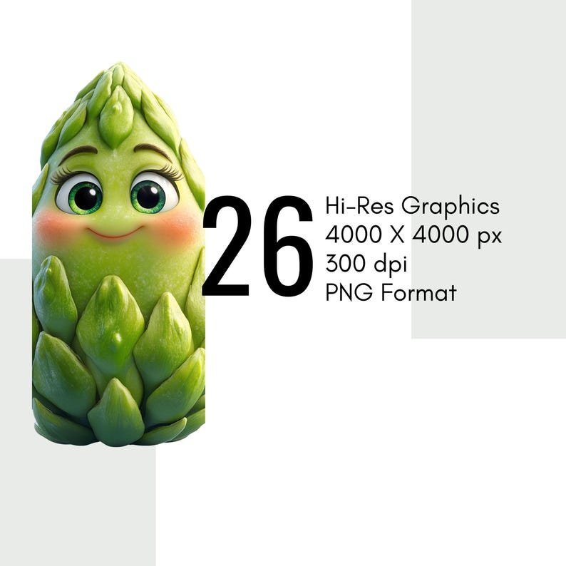 Cute Vegetable Clip Art: Kawaii, Photorealistic Veggies (digital ...
