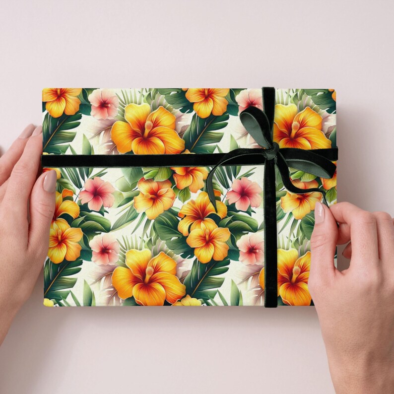 Hawaiian Flower Seamless Patterns – Tropical Hibiscus Digital Papers ...