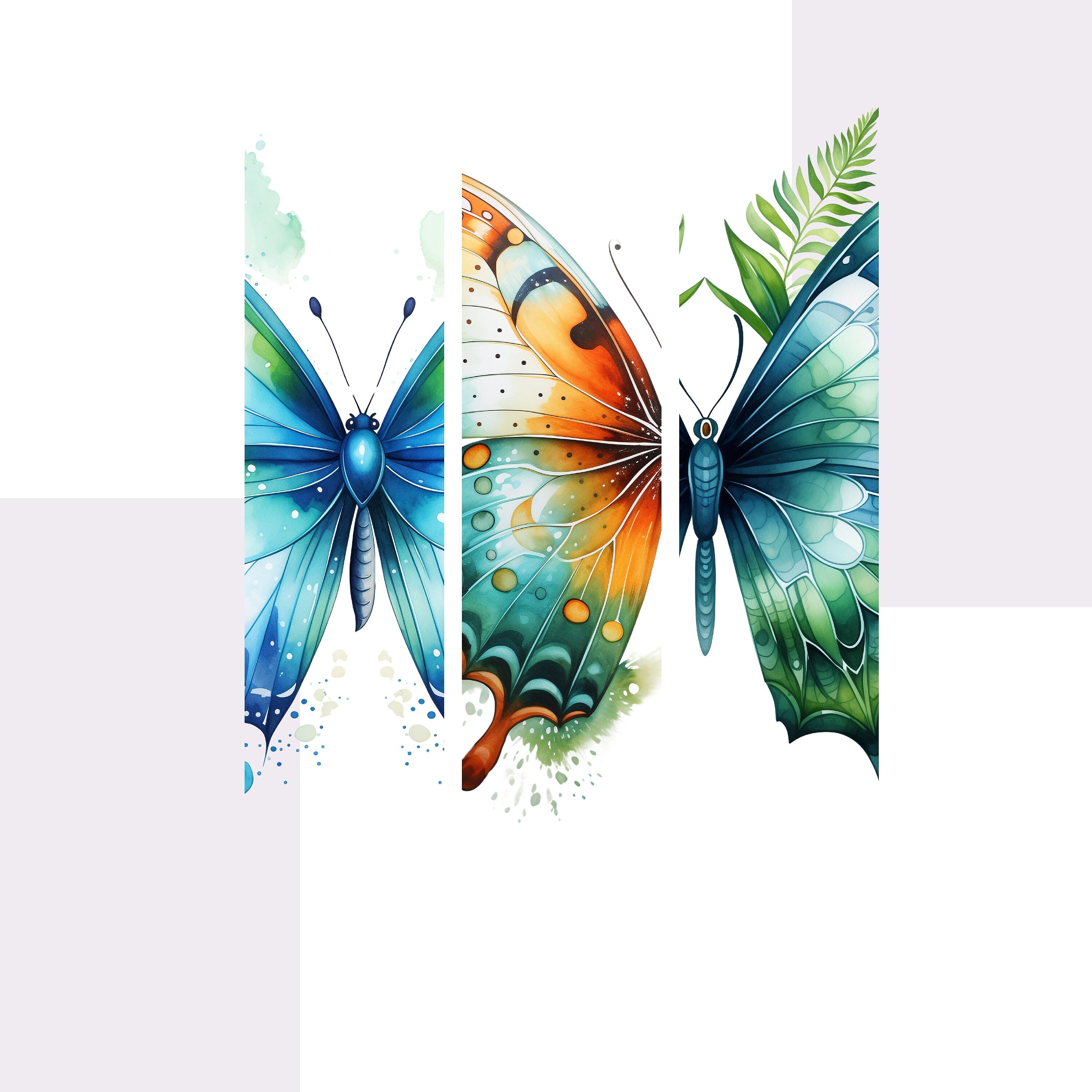 Butterfly Watercolor Clipart Bundle 50 Exquisite Hand-painted Style ...