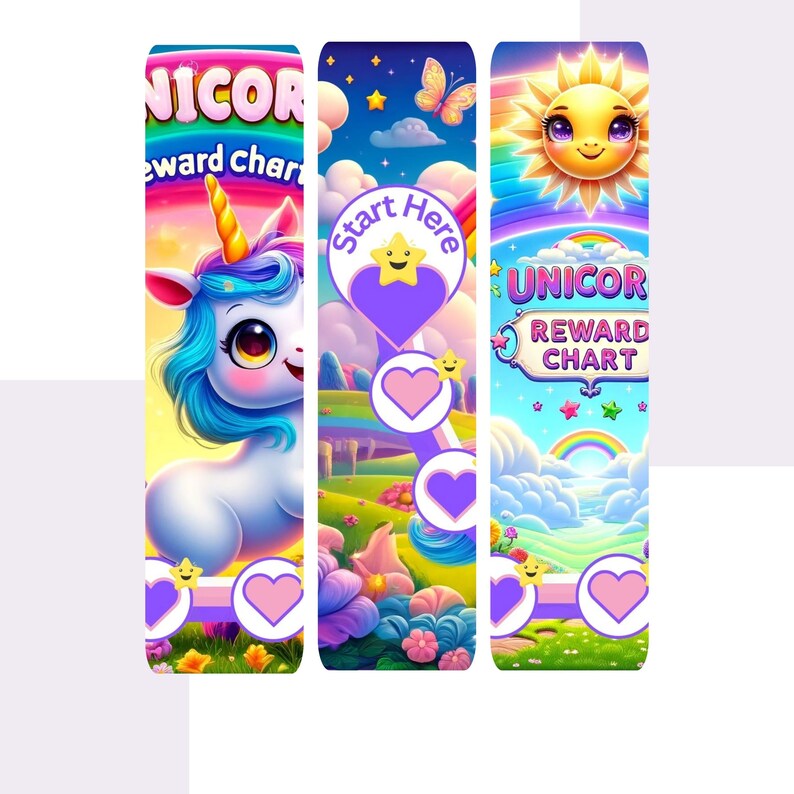 Unicorn Reward Charts for Kids 5 Unique Printable Reward Charts for ...