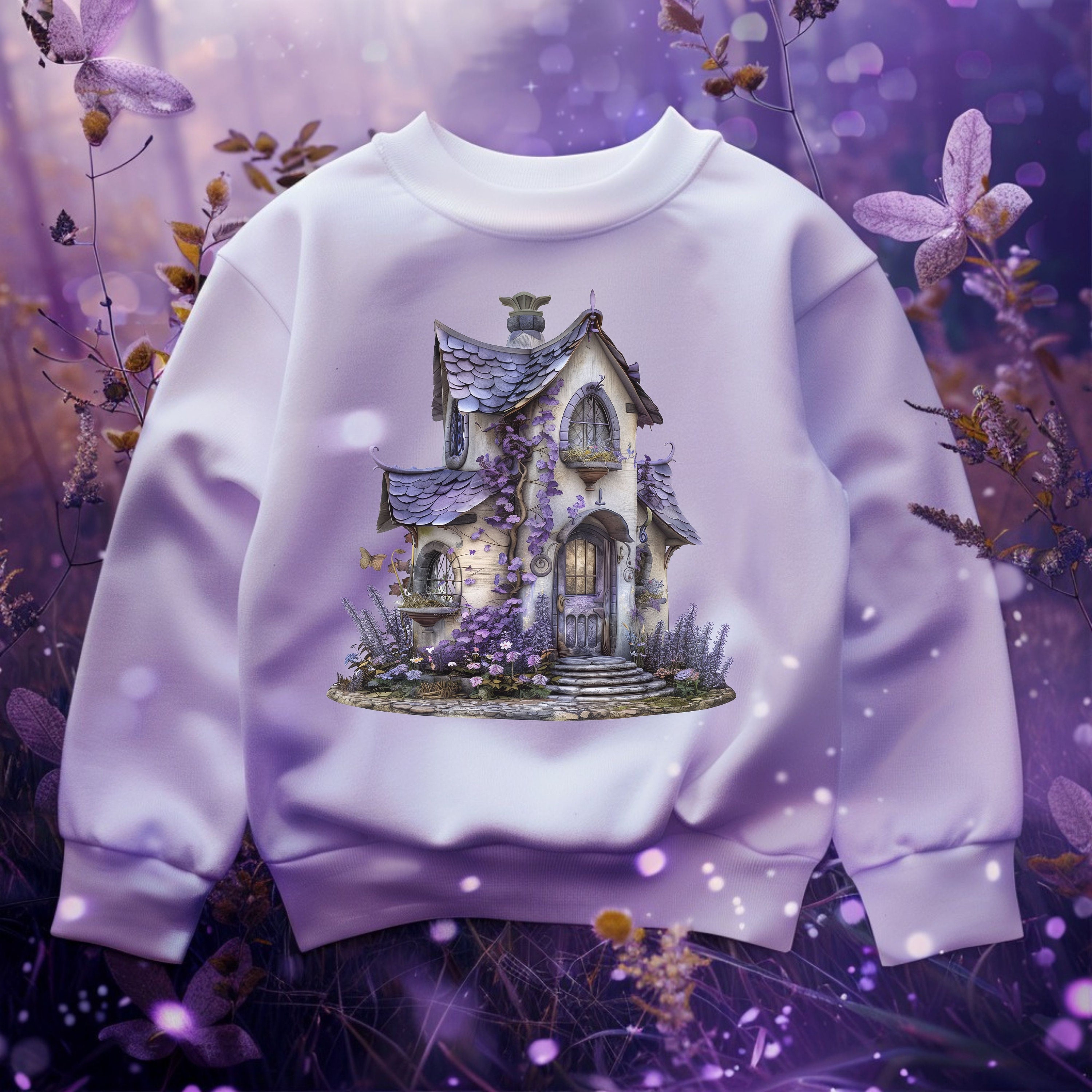 Purple Dream Fairy Houses Clipart - Cute Fantasy Homes, Dreamy Fairy ...