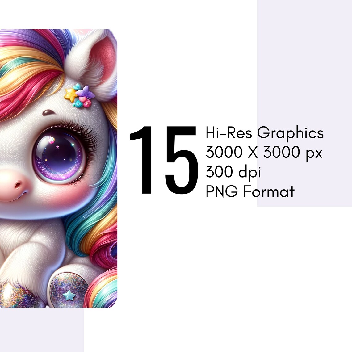Adorable Kawaii Unicorn Clip Art Bundle | Cute Unicorns for Kids Crafts ...
