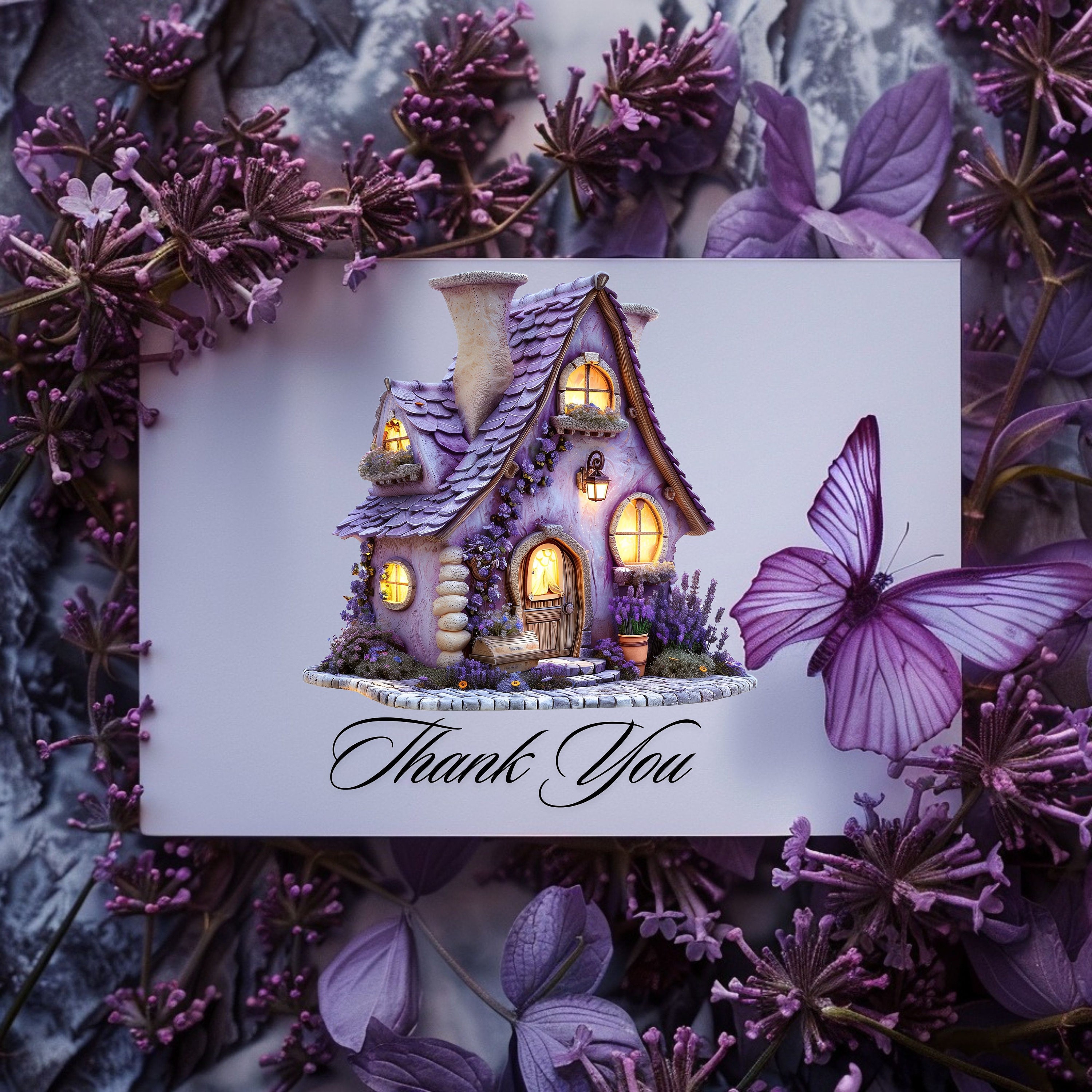 Purple Dream Fairy Houses Clipart - Cute Fantasy Homes, Dreamy Fairy ...