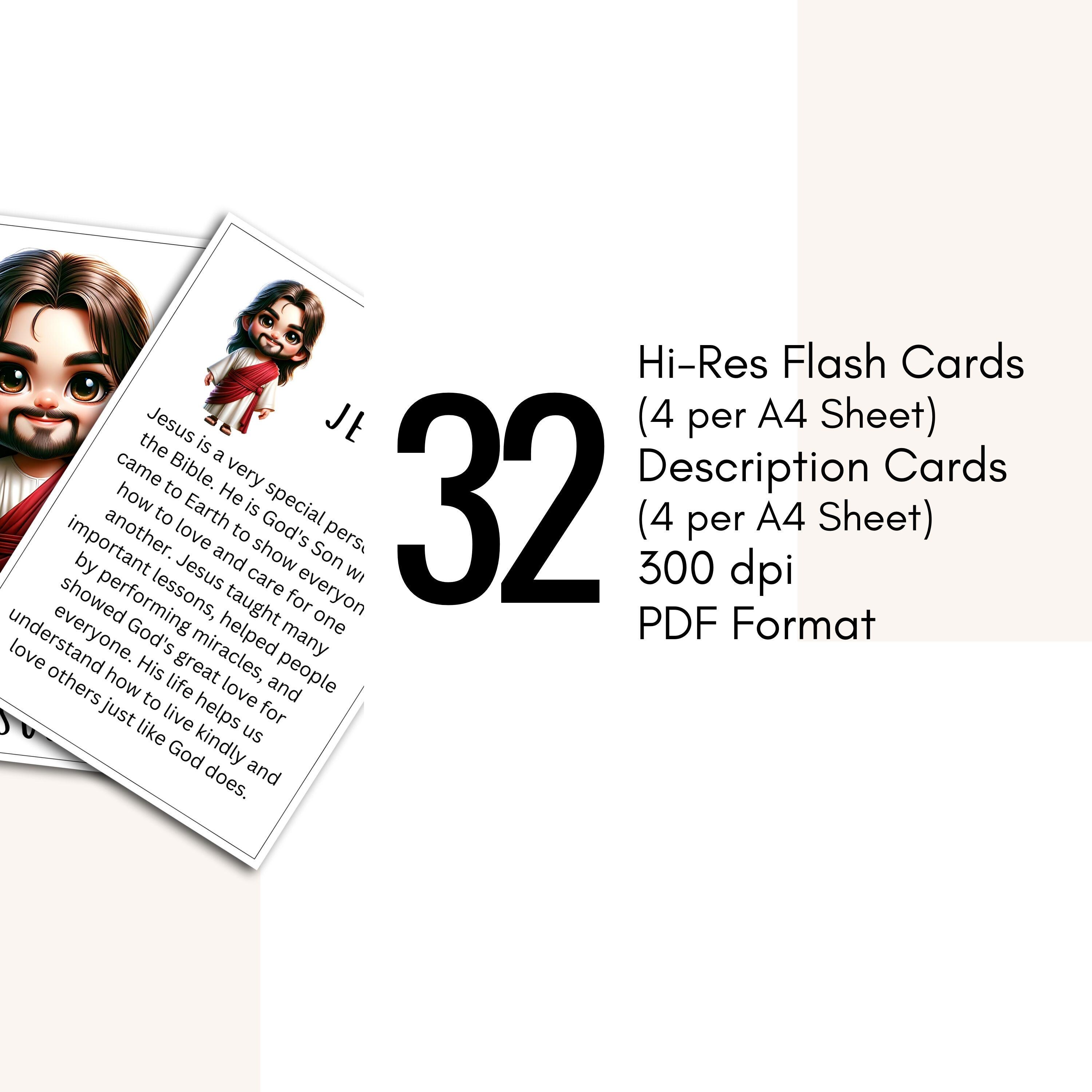 32 Biblical Character Flash Cards: Christian Learning (PDF). - Etsy