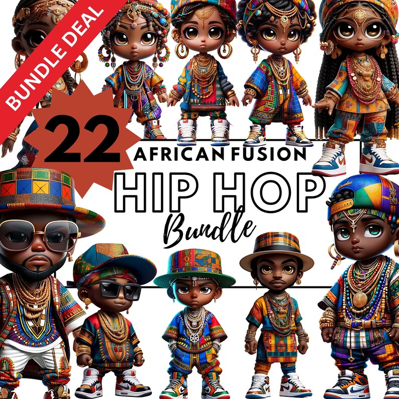 Hip Hop & African Fusion Chibi Bundle - Complete Urban Collection - Etsy