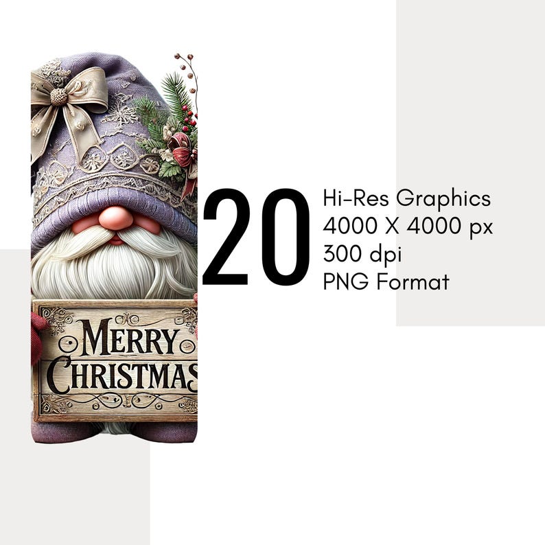 Christmas Gnome Clip Art Bundle: Festive Holiday PNG Clipart ...