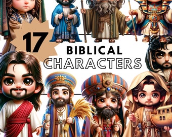 Realistic Bible Characters Clipart Set 2 - Sacred Figures Collection ...