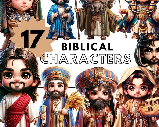 Realistic Biblical Characters Clipart - Iconic Figures Collection ...