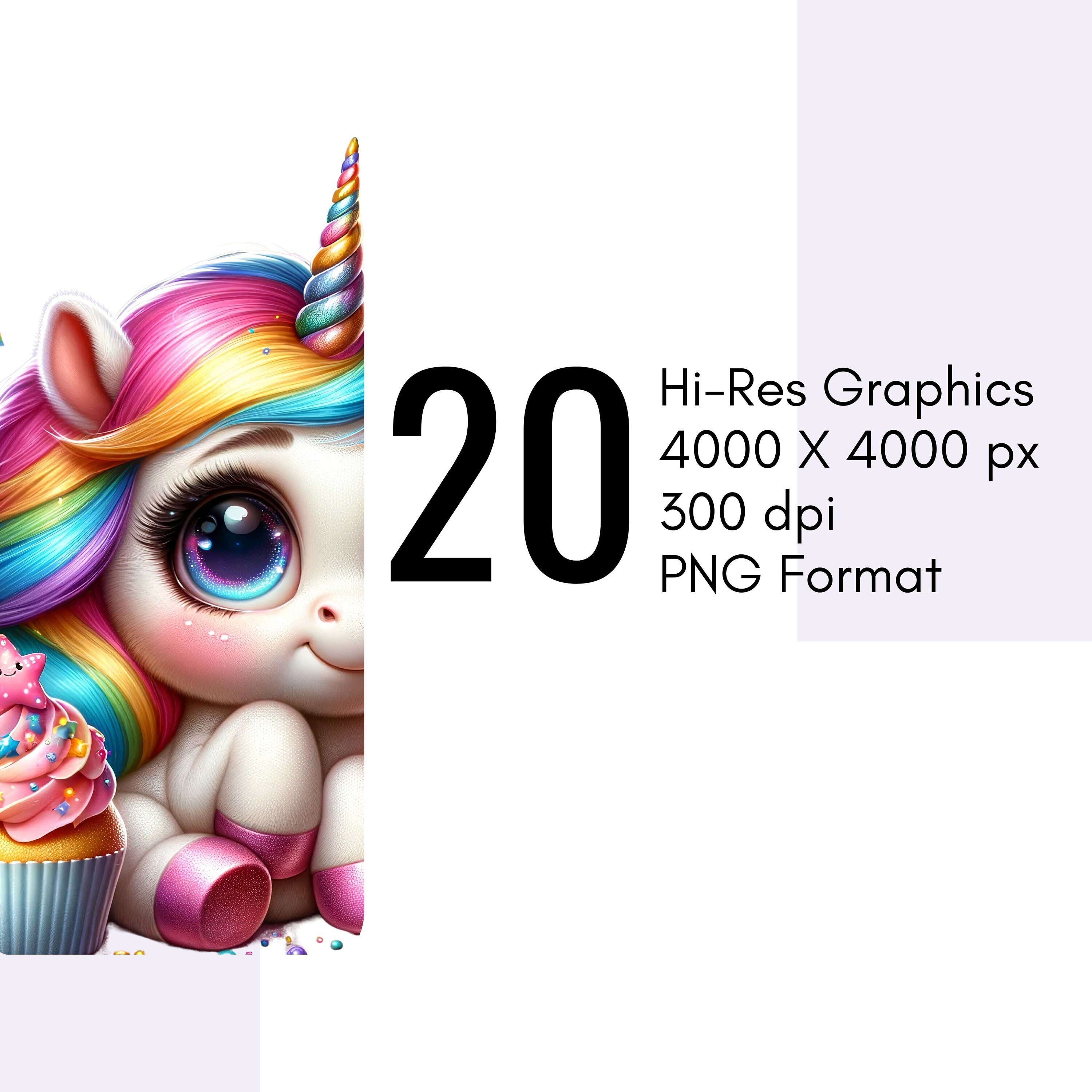 Cute & Adorable Kawaii Unicorn Clip Art Set 2 20 Unique Unicorn ...