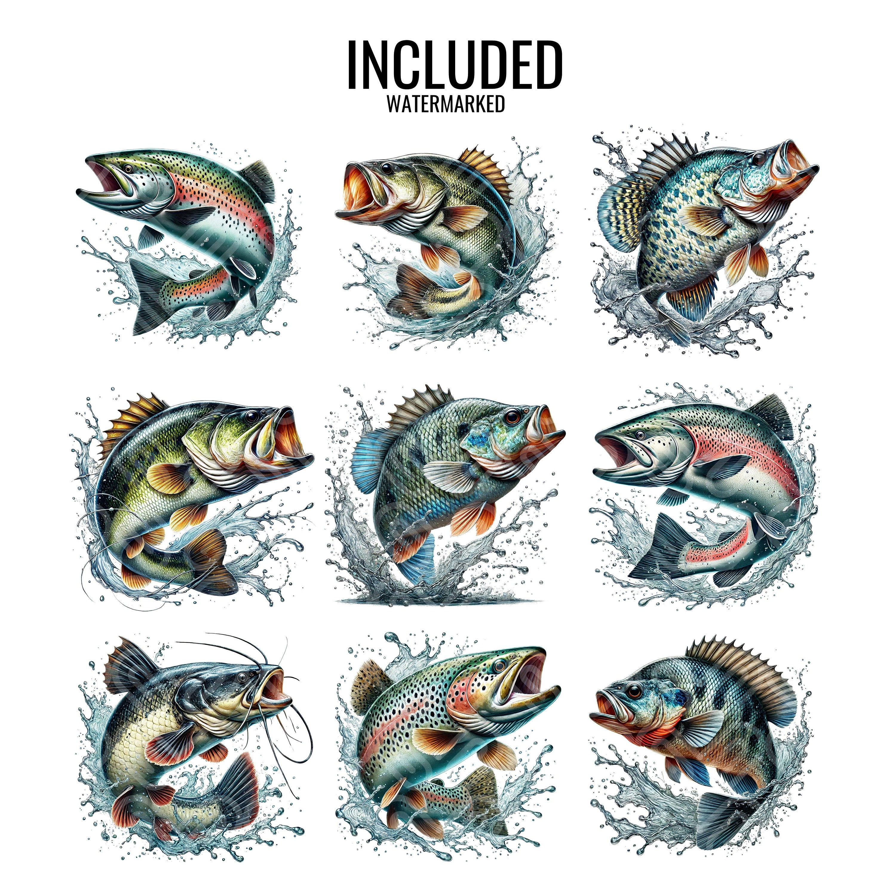 Popular Freshwater Game Fish Clip Art Collection | 20 High-quality ...