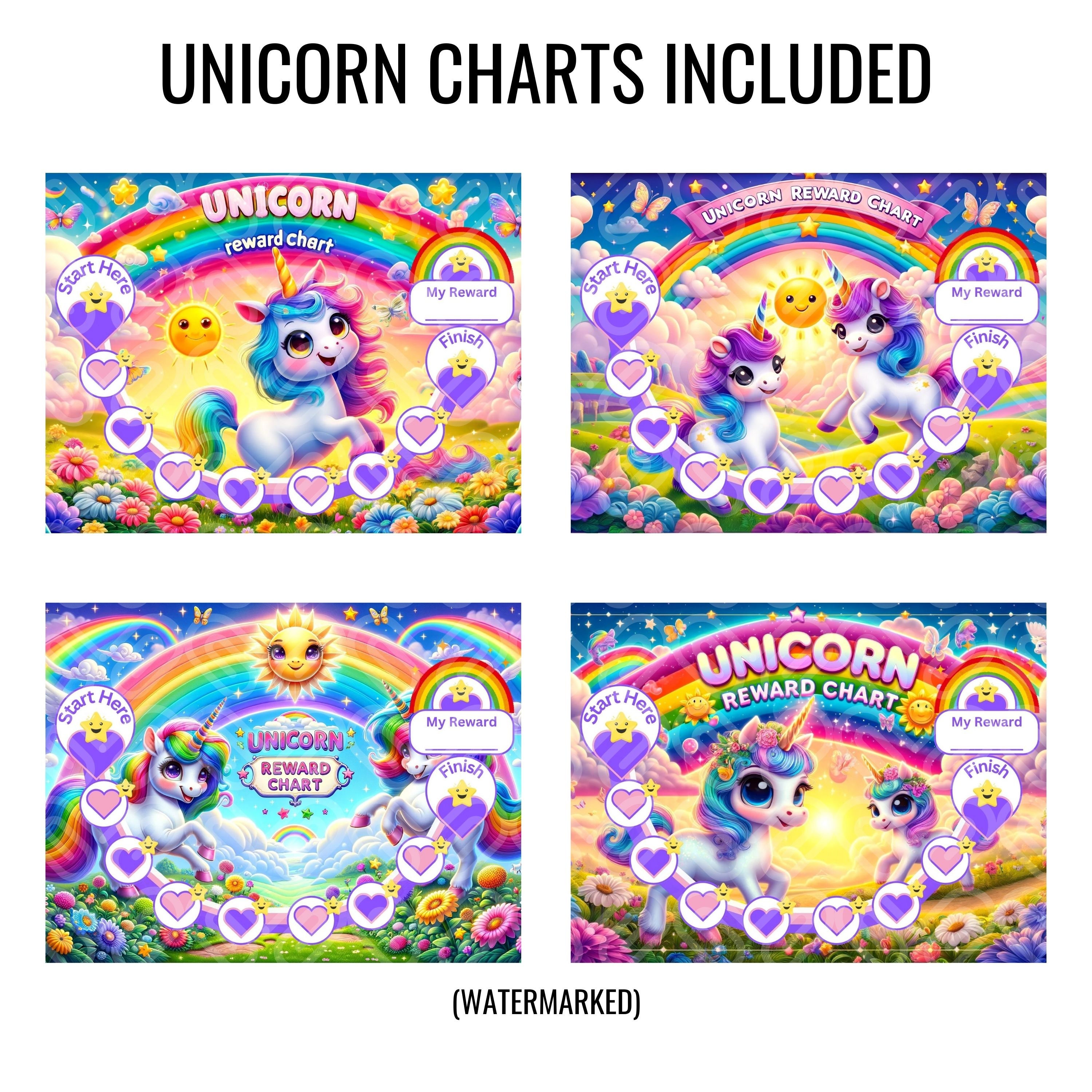 Unicorn Reward Charts for Kids 5 Unique Printable Reward Charts for ...