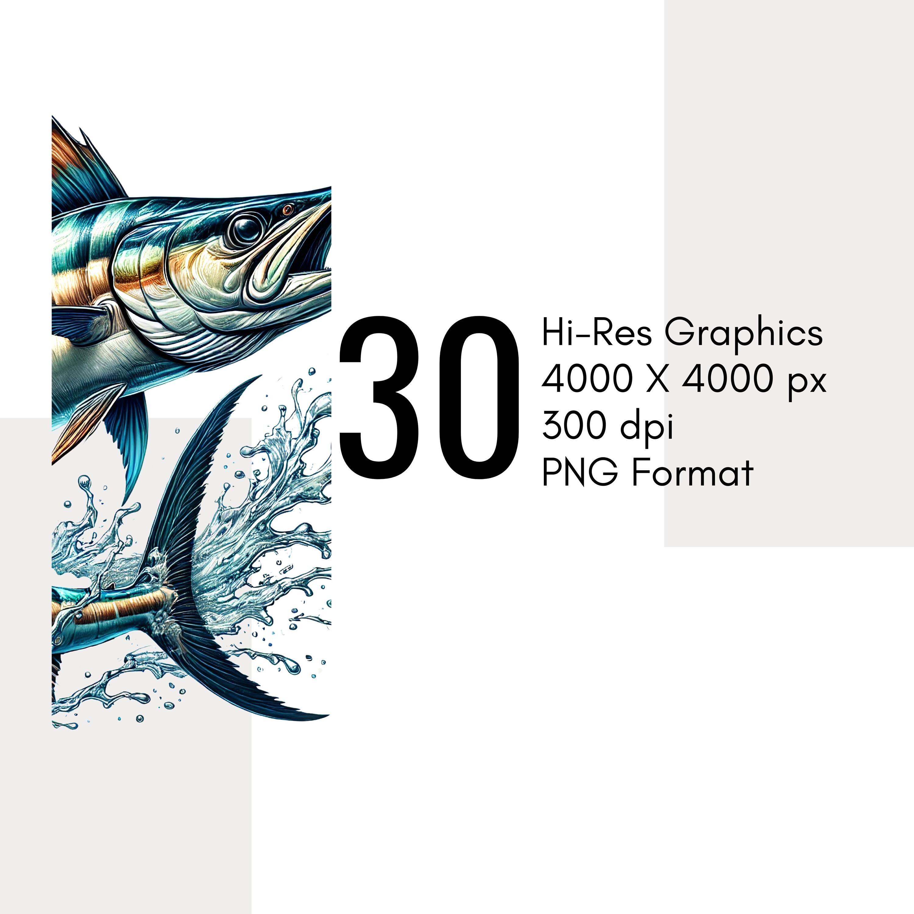 30 Saltwater Gamefish Clipart Collection Popular Ocean Sport Fishing ...