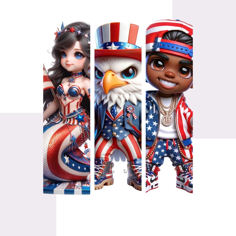 Chibi 4th of July Celebrations Clip Art | 28 Patriotic Chibi Characters ...