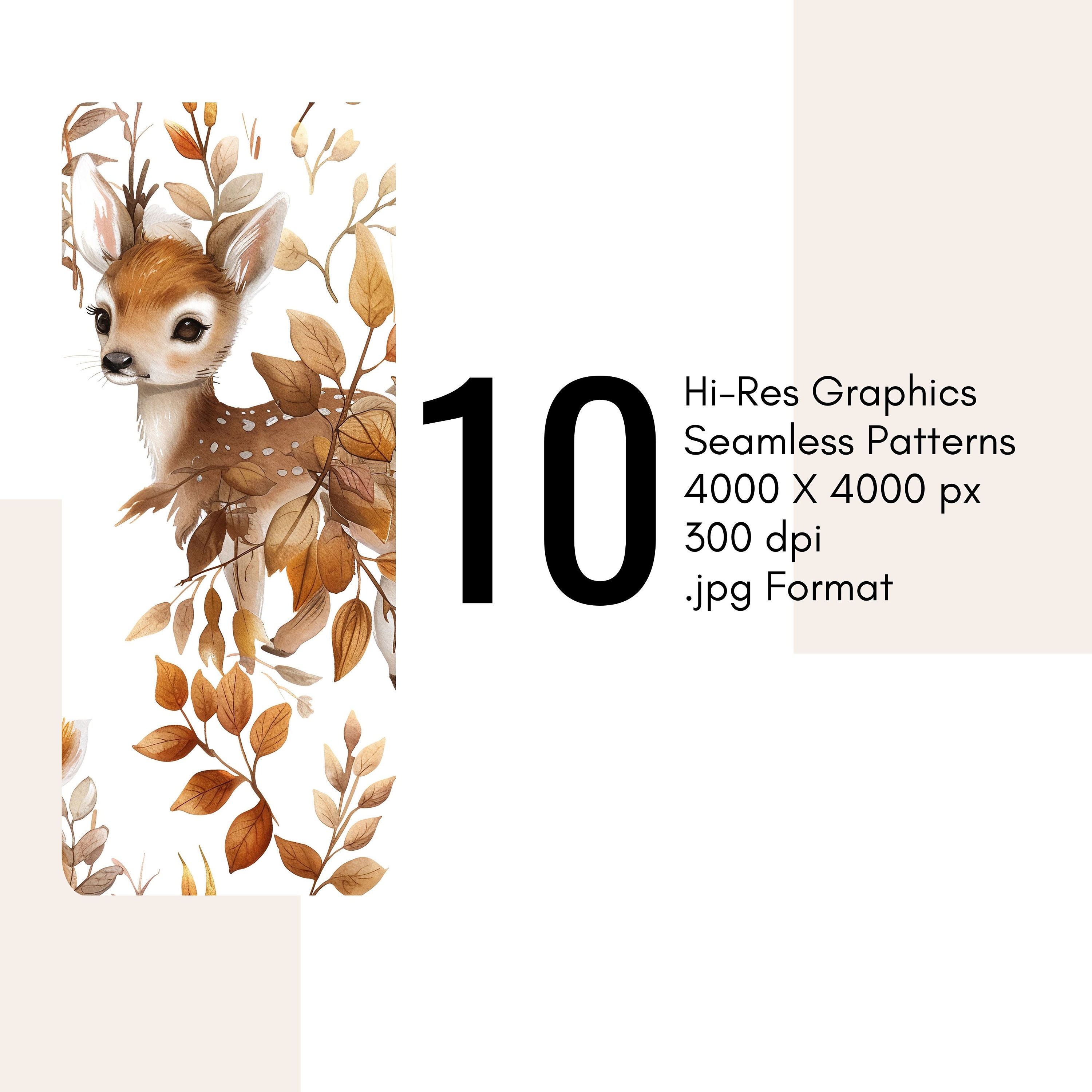 Seamless Woodland Animals Watercolor Patterns - Forest Wildlife ...