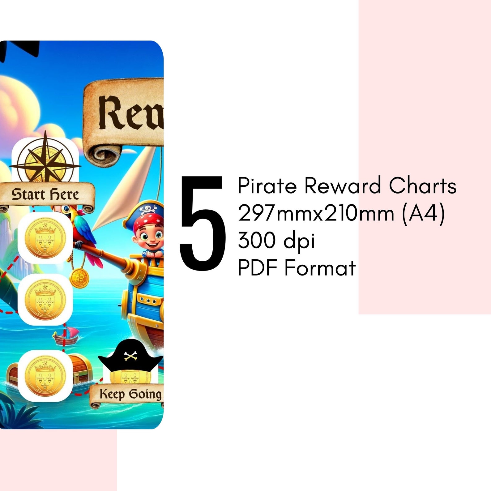 Pirate Reward Charts for Kids: Behavior & Chores (printable PDF). - Etsy