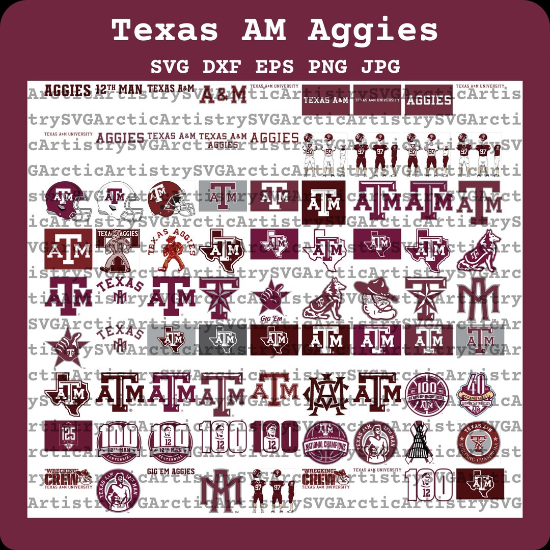 Aggies SVG Bundle, Texas AM Football, SVG Bundle, Cricut, Printable ...