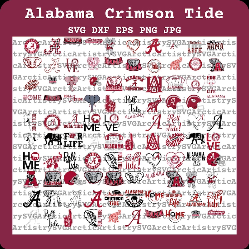 Alabama Crimson Tide Svg - Etsy