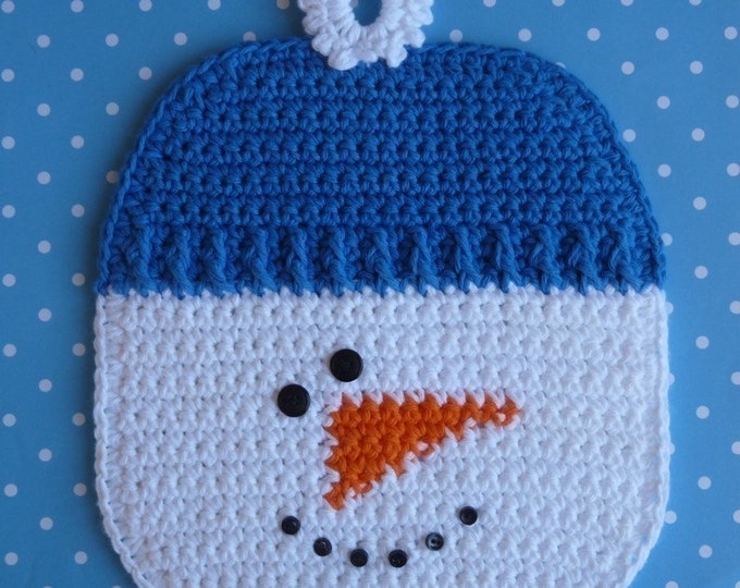 Snowman Potholder Crochet PATTERN - INSTANT DOWNLOAD - Etsy