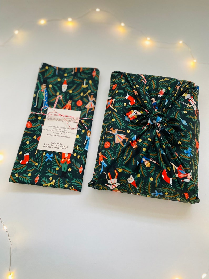 Holiday Furoshiki Wrap, Eco Friendly Reusable Gift Wrap - Etsy