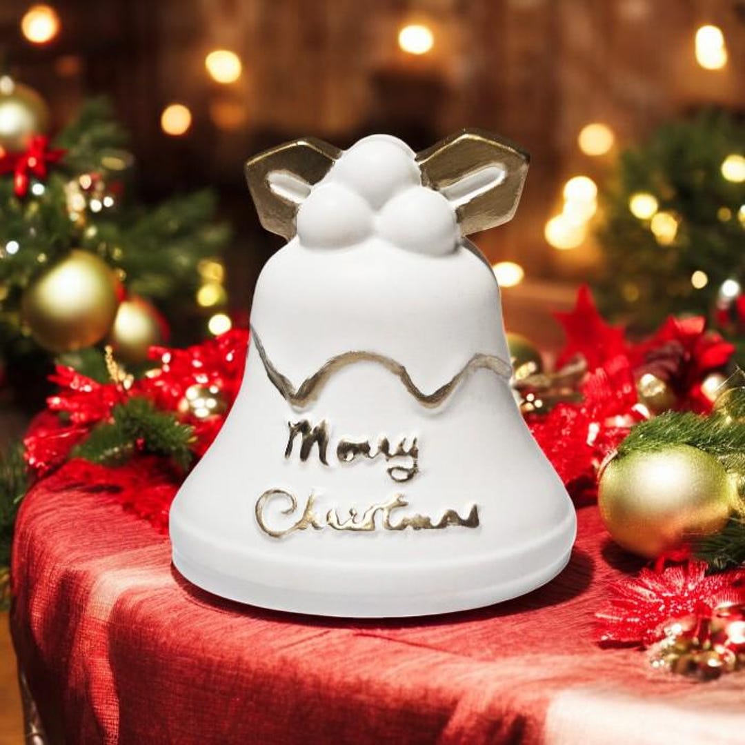 Bell-shaped Plaster Figurine Little Bell Elegant Christmas Decoration ...